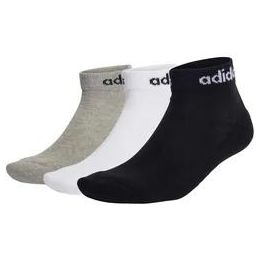 Kurzsocken Adidas ORIGINALS "Socken Linear Cushioned Ankle 3er Pack", Herren, Gr. 37-39, bunt (schwarz, grau, wei&szlig;), Obermaterial: 71% Baumwolle CO. 26% Polyester PES. 2% Elasthan EL. 1% Nylon NY., Socken