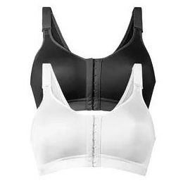Sport-BH Anita "Sport BH mit Vorderverschluss Frontline Open", Damen, Gr. 85, Cup E, bunt (schwarz wei&szlig;), Stoff, Obermaterial: 40% Polyamid PA. 25% Polyester PES. 20% Elasthan EL. 15% Baumwolle CO., BHs Sport-BH