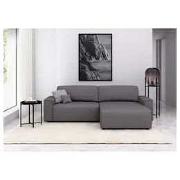 Ecksofa Home Affaire "Chance, Recamiere beidseitig montierbar, Schlaffunktion, Breite 265 cm", grau (anthrazit), B:265cm H:87cm T:164cm, 100% Polyester, Sofas, Ecksofa, in Struktur LUMOS, mit Schlaffunktion und Bettkasten