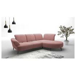 Sit & More Ecksofa SIT & MORE "Dance, L-Form, inkl. Sitztiefenverstellung", rosa (rose), B:313cm H:91cm T:208cm, 95%Polyester 5%Polyamid, Sofas, Ecksofa, inkl. Click&Seat, optional mit Kopfteilverstellung