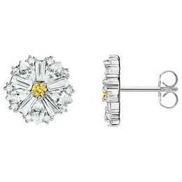Paar Ohrstecker Thomas Sabo "Lovely Daisy Ohrstecker gro&szlig;", bunt (silberfarben, wei&szlig;, gelb, wei&szlig;, gelb), Ohrringe, Damen, 11mm, Silber 925 (recycelt), mit Zirkonia (synth.)