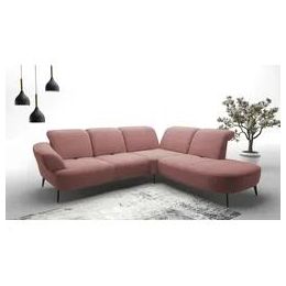 Sit & More Ecksofa SIT & MORE "Dance, L-Form, inkl. Sitztiefenverstellung", rosa (rose), B:302cm H:91cm T:270cm, 95%Polyester 5%Polyamid, Sofas, Ecksofa, inkl. Click&Seat, optional mit Kopfteilverstellung