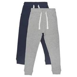 Jogginghose Minymo "Jogginghose MIBasic", M&auml;dchen, Gr. 128, N-Gr, blau (schwarz navy), Web, Obermaterial: 100% Baumwolle CO., unifarben, regular fit, Hosen Jogginghose
