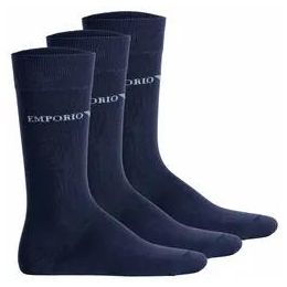 Kurzsocken Emporio Armani "Socken 3er Pack", Herren, Gr. 40-45, blau (marine), Obermaterial: 74% Baumwolle CO. 24% Polyamid PA. 2% Elasthan EL., Socken