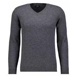 Rundhalspullover Ragman, Herren, Gr. 52, grau (anthrazit), 90% Wolle 10% Cashmere, V-Ausschnitt, Pullover Rundhalspullover