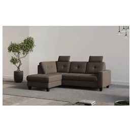 Ecksofa Home Affaire "Varese", braun (espresso), B:226cm H:91cm T:170cm, 90% Polyester 10% Polyamid, Sofas, Ecksofa, wahlweise mit Bettfunktion und Bettkasten