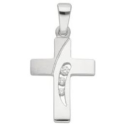 Adelia&acute;s Kreuzanh&auml;nger ADELIA ́S "Damen & Herren 925 Silber Kreuz Anh&auml;nger mit Zirkonia", silber, Schmuckanh&auml;nger, Damen, Silber 925 (Sterlingsilber), mit Zirkonia f&uuml;r Damen & Herren