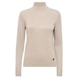 Rollkragenpullover oxmo "Rollkragenpullover OXKatja", Damen, Gr. XS, beige (cement melange), Obermaterial: 80% Viskose CV. 20% Nylon NY., Pullover Rollkragenpullover