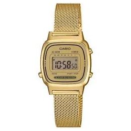 Chronograph Casio VINTAGE, gold (goldfarben), Armbanduhren, Damen, Chronograph, Quarzuhr, Armbanduhr, Damenuhr, Digitaluhr, Datum, Edelstahlarmband