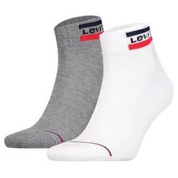 Levi's Kurzsocken LEVI'S "Socken 2er Pack", Herren, Gr. 39-42, wei&szlig; (wei&szlig;, grau), Obermaterial: 83% Baumwolle CO. 15% Polyamid PA. 2% Elasthan EL., Socken