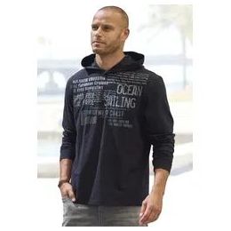 Kapuzenshirt John Devin, Herren, Gr. M, schwarz (schwarz beruckt), Slub, Obermaterial: 100% Baumwolle, bedruckt, regular fit, Rundhals, abgesteppte Kante, Shirts Kapuzenshirt, Langarmshirt bedruckt mit Kapuze aus strukturierter Baumwoll-Qualit&auml;t
