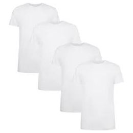 T-Shirt Bamboo basics "T-Shirt RUBEN 4er Pack", Herren, Gr. L, wei&szlig;, Obermaterial: 68% Viskose CV. 28% Baumwolle CO. 4% Elasthan EL., Shirts T-Shirt