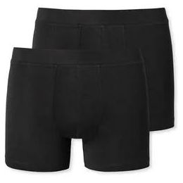 Boxershorts Schiesser "Boxershort 2er Pack", Jungen, Gr. 164, schwarz, Obermaterial: 95% Baumwolle CO. 5% Elasthan EL., Unterhosen