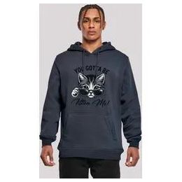 Kapuzenpullover F4NT4STIC "K&auml;tzchen You Gotta Be Kitten Me", Herren, Gr. 3XL, blau (navy), Obermaterial: 65% Baumwolle, 35% Polyester, slim fit, Pullover Kapuzenpullover, Premium Qualit&auml;t