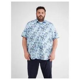 Kurzarmhemd Lerros "Herren Halbarmhemd in Gro&szlig;en Gr&ouml;&szlig;en", Herren, Gr. 5XL, extraweit, blau (cobalt blau), 97% Baumwolle, 3% Elasthan, Hemden