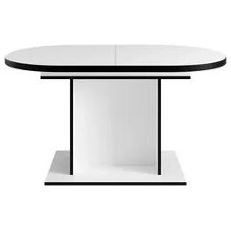 Esstisch OTTO HOME "Basel, Esstisch ausziehbar, in 2 Farben erh&auml;ltlich", wei&szlig;, kanten schwarz, B:140cm H:76cm T:90cm, Tische, Esstisch, pflegeleichter Tisch, 140cm auf 180cm ausziehbar, verschiedene Farben