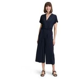 Overall Betty Barclay "Damen mit Eingrifftaschen", Damen, Gr. 38, Normalgr&ouml;&szlig;en, blau (dunkelblau), Jersey, Obermaterial: 95% Polyester, 5% Elasthan, figurumspielend, V-Ausschnitt, Overalls Overall, Form
