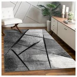 Teppich Paco Home "Mondial 113", grau, B:80cm H:13mm L:150cm, Polypropylen, Teppiche, Teppich, Kurzflor, modernes abstraktes Design