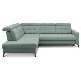 Ecksofa Musterring "MR 4615", gr&uuml;n (mint), B:272cm H:84cm T:214cm, 100% Polyester, Sofas, Ecksofa, mit Kopf- und R&uuml;ckenverstellung, Metallfu&szlig; schwarz, Ma&szlig;e 272 x 214 cm