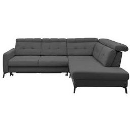 Ecksofa Musterring "MR 4615", grau (anthrazit), B:272cm H:84cm T:214cm, 100% Polyester, Sofas, Ecksofa, mit Kopf- und R&uuml;ckenverstellung, Metallfu&szlig; schwarz, Ma&szlig;e 272 x 214 cm