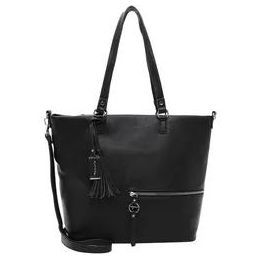 Shopper Tamaris "Shopper TAS Nele", Damen, Gr. B/H/T: 43cm x 32cm x 16cm 0, schwarz (schwarz 100), Polyurethan, Taschen Shopper