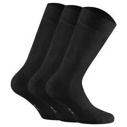 Kurzsocken Rohner Socks "Socken Cotton 3er Pack 3er Pack", Herren, Gr. 43-46, schwarz, Obermaterial: 65% Wolle mw. 25% Baumwolle CO. 8% Polyamid PA. 2% Elasthan EL., Socken