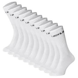 Jack & Jones Kurzsocken JACK & JONES "Socken JACREGEN TENNIS SOCKS 10 PACK JNR LN 10er Pack", M&auml;dchen, Gr. 38-43, wei&szlig;, Obermaterial: 50% Baumwolle CO recyc.. 44% Polyester PES. 5% Elasthan EL. 1% Nylon NY., Socken