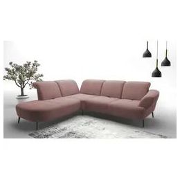 Sit & More Ecksofa SIT & MORE "Dance, L-Form, inkl. Sitztiefenverstellung", rosa (rose), B:302cm H:91cm T:270cm, 95%Polyester 5%Polyamid, Sofas, Ecksofa, inkl. Click&Seat, optional mit Kopfteilverstellung