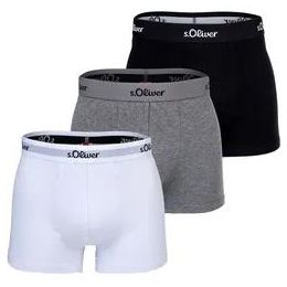 Boxershorts s.Oliver "Boxershort 3er Pack", Herren, Gr. L, bunt (grau, schwarz, wei&szlig;), Obermaterial: 92% Baumwolle CO. 8% Elasthan EL., Unterhosen