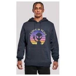 Kapuzenpullover F4NT4STIC "Alien Peace Sunset", Herren, Gr. 3XL, blau (navy), Obermaterial: 65% Baumwolle, 35% Polyester, slim fit, Pullover Kapuzenpullover, Premium Qualit&auml;t