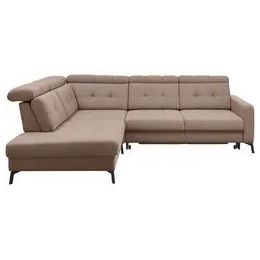 Ecksofa Musterring "MR 4615", grau (taupe), B:272cm H:84cm T:214cm, 100% Polyester, Sofas, Ecksofa, mit Kopf- und R&uuml;ckenverstellung, Metallfu&szlig; schwarz, Ma&szlig;e 272 x 214 cm