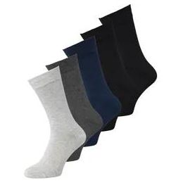 Jack & Jones Kurzsocken JACK & JONES "Socken JACBASIC BAMBOO SOCK 5P 5er Pack", Herren, Gr. 40-46, bunt (grau, blau, schwarz), Obermaterial: 54% Viskose CV. 26% Polyester PES. 18% Baumwolle CO. 2% Elasthan EL., Socken