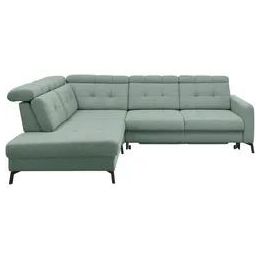 Ecksofa Musterring "MR 4615", gr&uuml;n (mint), B:272cm H:84cm T:214cm, 100% Polyester, Sofas, Ecksofa, mit Kopf- und R&uuml;ckenverstellung, Metallfu&szlig; schwarz, Ma&szlig;e 272 x 214 cm