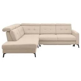 Ecksofa Musterring "MR 4615", beige (nature), B:272cm H:84cm T:214cm, 100% Polyester, Sofas, Ecksofa, mit Kopf- und R&uuml;ckenverstellung, Metallfu&szlig; schwarz, Ma&szlig;e 272 x 214 cm