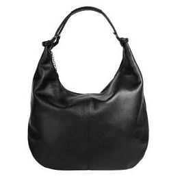 Shopper CLUTY, Damen, Gr. B/H/T: 35cm x 33cm x 7cm onesize, schwarz, Leder, leicht gl&auml;nzend, unifarben, Taschen Shopper, echt Leder, Made in Italy