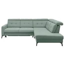 Ecksofa Musterring "MR 4615", gr&uuml;n (mint), B:272cm H:84cm T:214cm, 100% Polyester, Sofas, Ecksofa, mit Kopf- und R&uuml;ckenverstellung, Metallfu&szlig; schwarz, Ma&szlig;e 272 x 214 cm