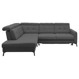 Ecksofa Musterring "MR 4615", grau (anthrazit), B:272cm H:84cm T:214cm, 100% Polyester, Sofas, Ecksofa, mit Kopf- und R&uuml;ckenverstellung, Metallfu&szlig; schwarz, Ma&szlig;e 272 x 214 cm