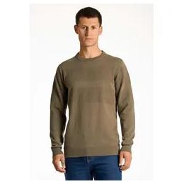 Strickpullover LINDBERGH "Strickpullover Relaxed Fit", Herren, Gr. M, gr&uuml;n (army), Obermaterial: 100% Baumwolle, Rundhals, Pullover Strickpullover