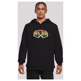 Kapuzenpullover F4NT4STIC "Retro Skibrille Wintersport", Herren, Gr. 3XL, schwarz, Obermaterial: 65% Baumwolle, 35% Polyester, slim fit, Pullover Kapuzenpullover, Premium Qualit&auml;t