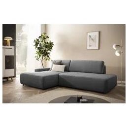 Ecksofa Home Affaire "TORGE, Schlafsofa Cord, Samtvelours u. Strukur fein, Couch in L-Form", grau (anthrazit), B:276cm H:82cm T:164cm, 100% Polyester, Sofas, Ecksofa, Schlaffunktion und Bettkasten, Liegefl&auml;che: 210x125 cm, neues Design