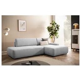 Ecksofa Home Affaire "TORGE, Schlafsofa Cord, Samtvelours u. Strukur fein, Couch in L-Form", grau (hellgrau), B:276cm H:82cm T:164cm, 100% Polyester, Sofas, Ecksofa, Schlaffunktion und Bettkasten, Liegefl&auml;che: 210x125 cm, neues Design