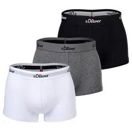 Boxershorts s.Oliver "Boxershort 3er Pack", Herren, Gr. L, bunt (grau, schwarz, wei&szlig;), Obermaterial: 92% Baumwolle CO. 8% Elasthan EL., Unterhosen