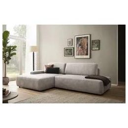 Ecksofa Home Affaire "TORGE, Schlafsofa Cord, Samtvelours u. Strukur fein, Couch in L-Form", beige (hellbeige), B:276cm H:82cm T:164cm, 100% Polyester, Sofas, Ecksofa, Schlaffunktion und Bettkasten, Liegefl&auml;che: 210x125 cm, neues Design