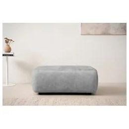 Polsterhocker Home Affaire "Torge, Hocker in Cord, Samtvelours oder Struktur", silber (silbergrau), B:100cm H:42cm T:68cm, 100% Polyester, Hocker, Polsterhocker, passend zur Serie Torge, rechteckig, bequemer Sitzkomfort