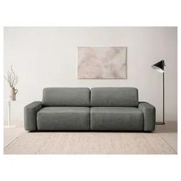 3-Sitzer Home Affaire "TORGE (257cm), Sofa,Schlafsofa in Cord, Samtvelours, Struktur fein", grau (anthrazit), B:257cm H:82cm T:105cm, 100% Polyester, Sofas, rundes Design, Schlaffunktion u. Bettkasten, Liegefl&auml;che: 135/200 cm