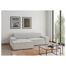 Ecksofa Trendmanufaktur "Graz, wahlweise mit Sitzvorschub und Bettkasten, L-Form, Breite 246 cm", wei&szlig; (wollwei&szlig;), B:246cm H:73cm T:162cm, 100% Polyester, Sofas, Ecksofa, in Cord-, haustierfreundlichem LEO Struktur- oder LUMOS-3D-Bezug