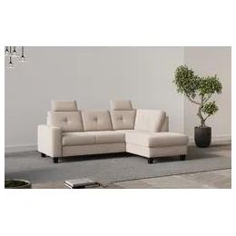 Ecksofa Home Affaire "Varese", beige (creme), B:226cm H:91cm T:170cm, 100% Polyester, Sofas, Ecksofa, wahlweise mit Bettfunktion und Bettkasten
