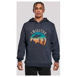 Kapuzenpullover F4NT4STIC "I Believe UFO Alien Sonnenuntergang", Herren, Gr. 3XL, blau (navy), Obermaterial: 65% Baumwolle, 35% Polyester, slim fit, Pullover Kapuzenpullover, Premium Qualit&auml;t