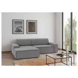 Ecksofa Trendmanufaktur "Graz, wahlweise mit Sitzvorschub und Bettkasten, L-Form, Breite 246 cm", braun (schlamm), B:246cm H:73cm T:162cm, 100% Polyester, Sofas, Ecksofa, in Cord-, haustierfreundlichem LEO Struktur- oder LUMOS-3D-Bezug