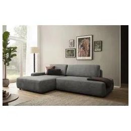 Ecksofa Home Affaire "TORGE, Schlafsofa Cord, Samtvelours u. Strukur fein, Couch in L-Form", grau (anthrazit), B:276cm H:82cm T:164cm, 100% Polyester, Sofas, Ecksofa, Schlaffunktion und Bettkasten, Liegefl&auml;che: 210x125 cm, neues Design